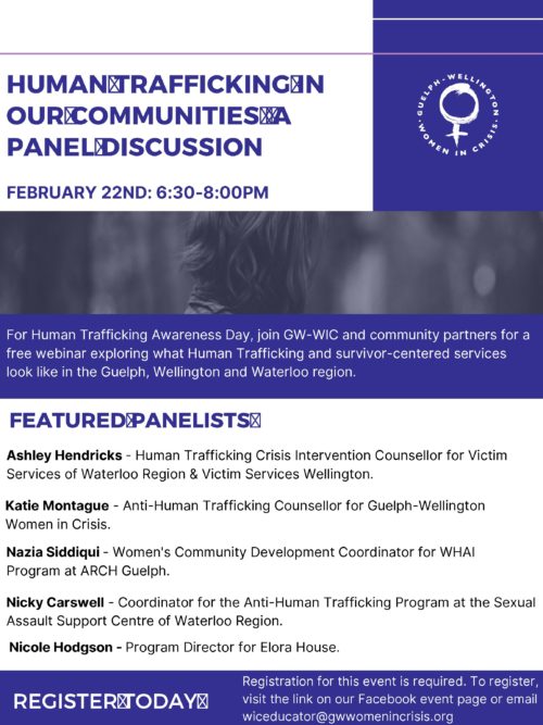 HT Awareness Day Panel Poster - Waterloo Region Crime Prevention Council